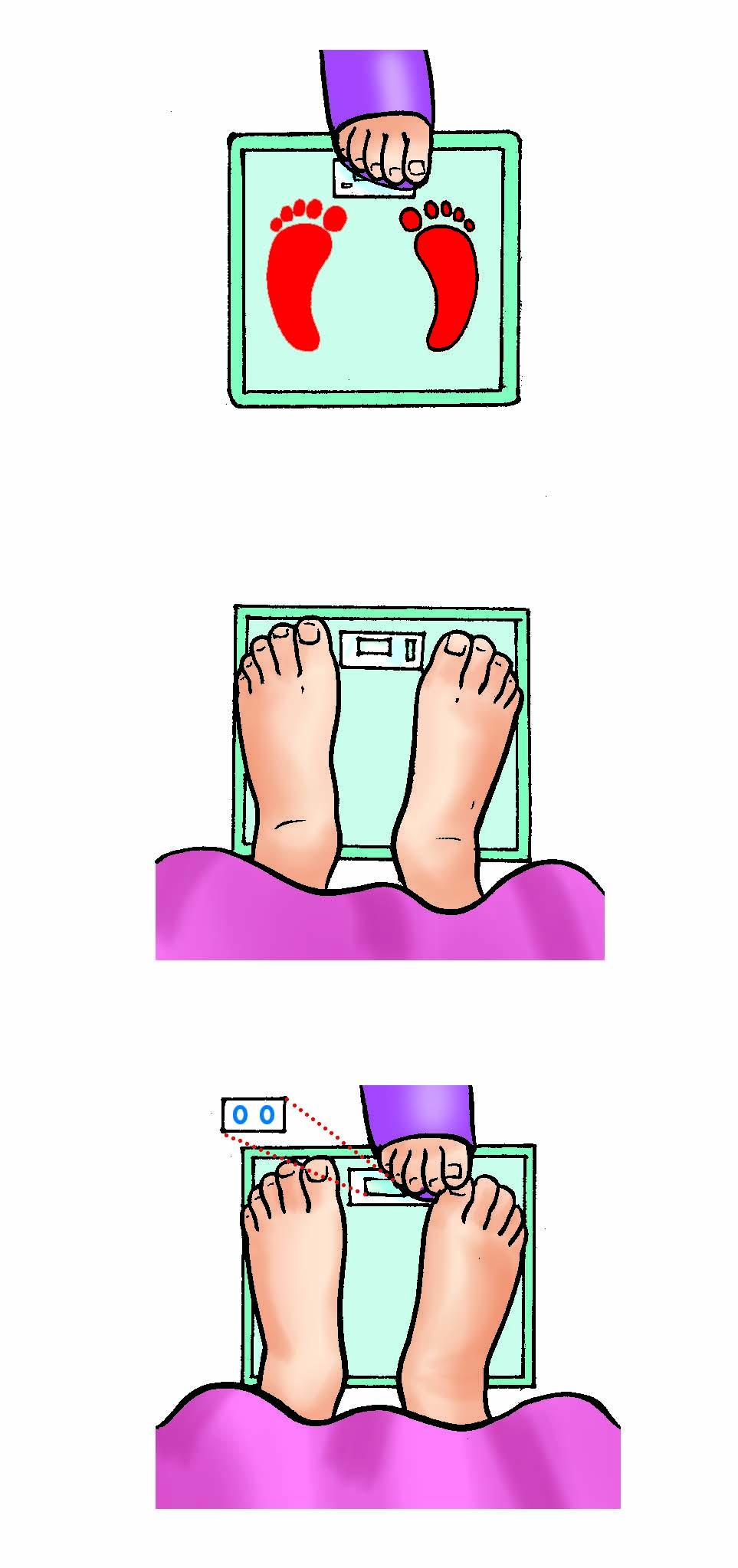 Child Heath care - Process for using scale to measure baby's weight ...