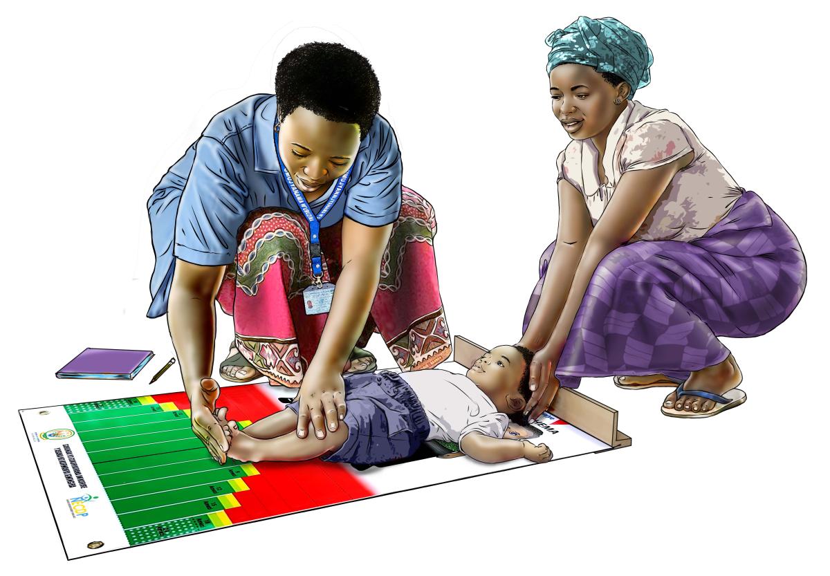 Child Health Care - Community health worker measuring baby 9-12mo - 01 ...
