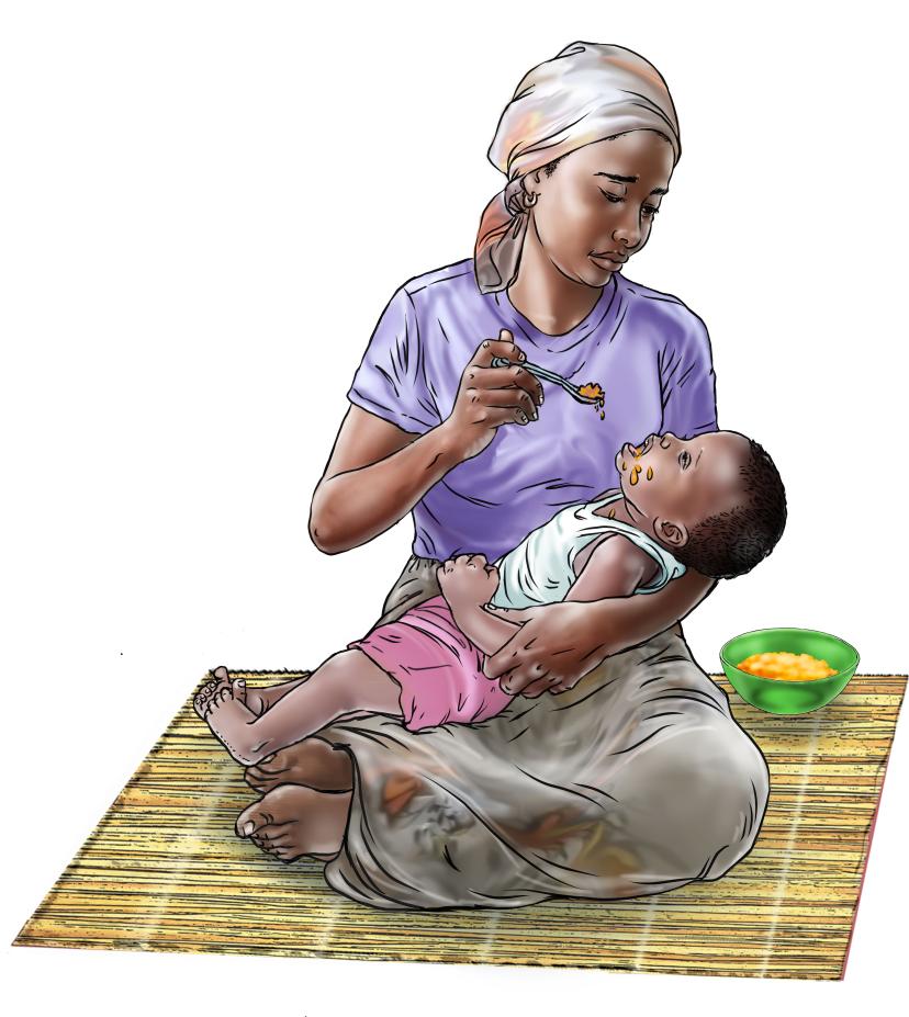 Complementary Feeding - Mother and child with improper positioning ...